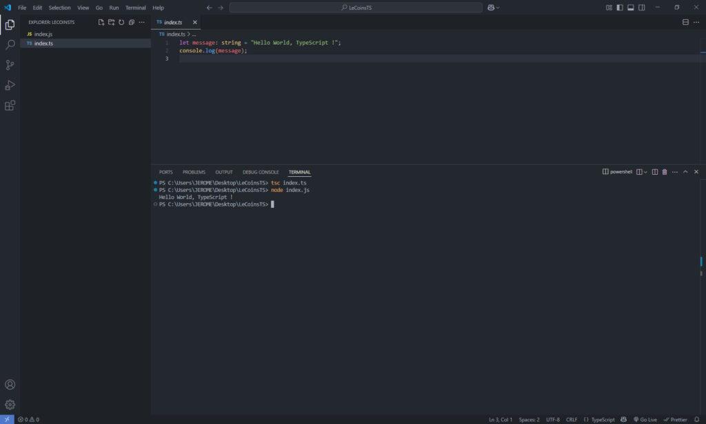 Comment exécuter du code TypeScript, sous Windows, Mac, ou Linux ? - LeCoinTS